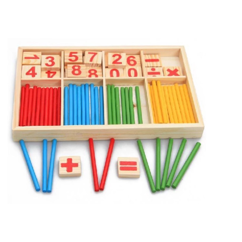 Counting Sticks Montessori Math Sticks, Wooden Colorful Calculation Toy ...