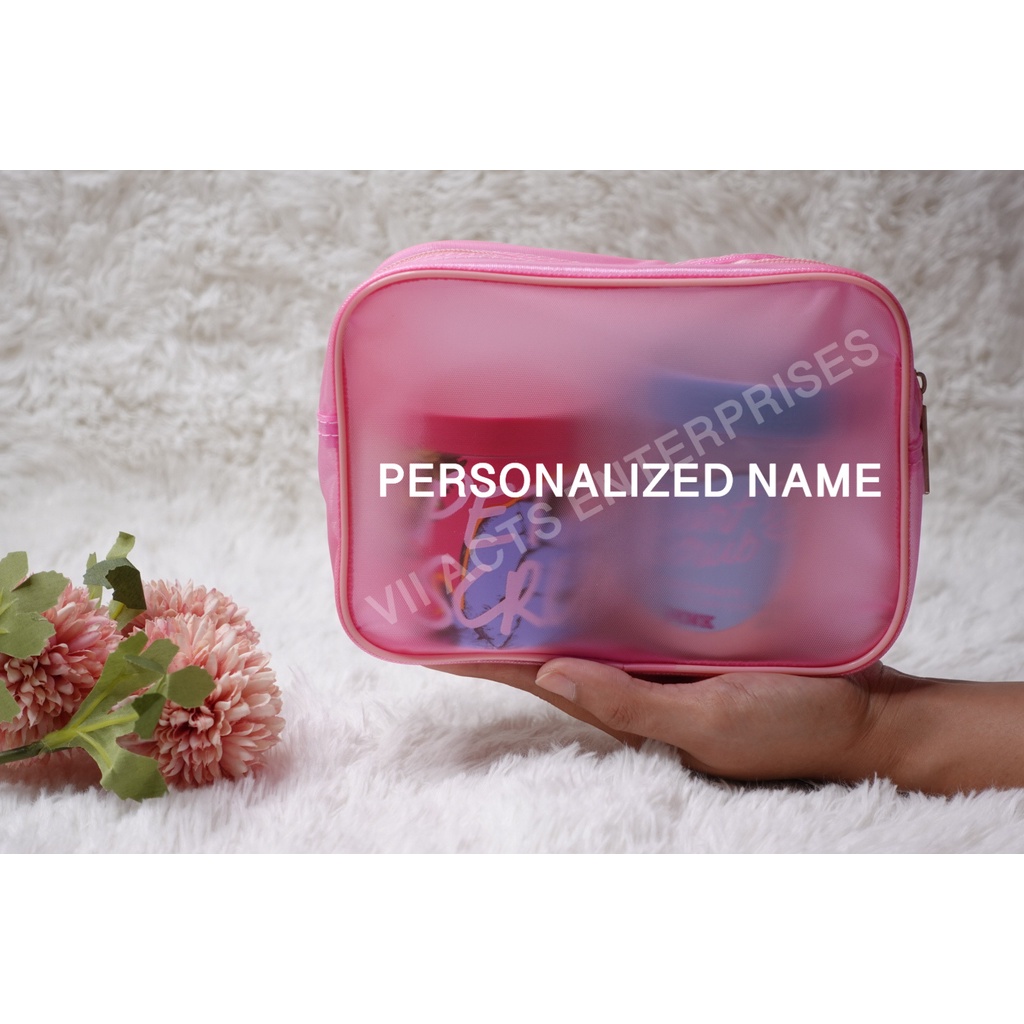 PERSONALIZED POUCH TRANSPARENT ORGANIZER MAKE UP POUCH | Shopee Philippines