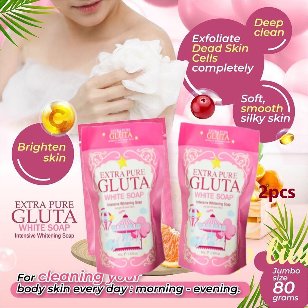 (2pcs Bundle set)Intensive Whitening Extra pure Gluta White Soap ...