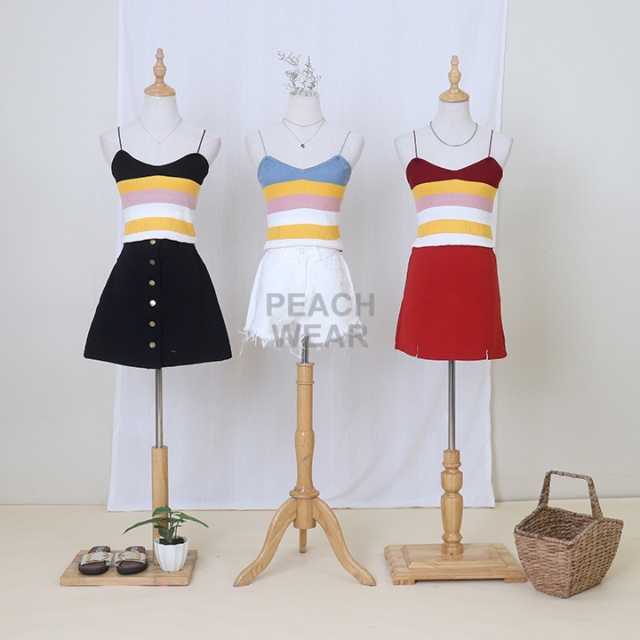 KNITTED SPAGHETTI RIBBED TOP (SM561) | Shopee Philippines
