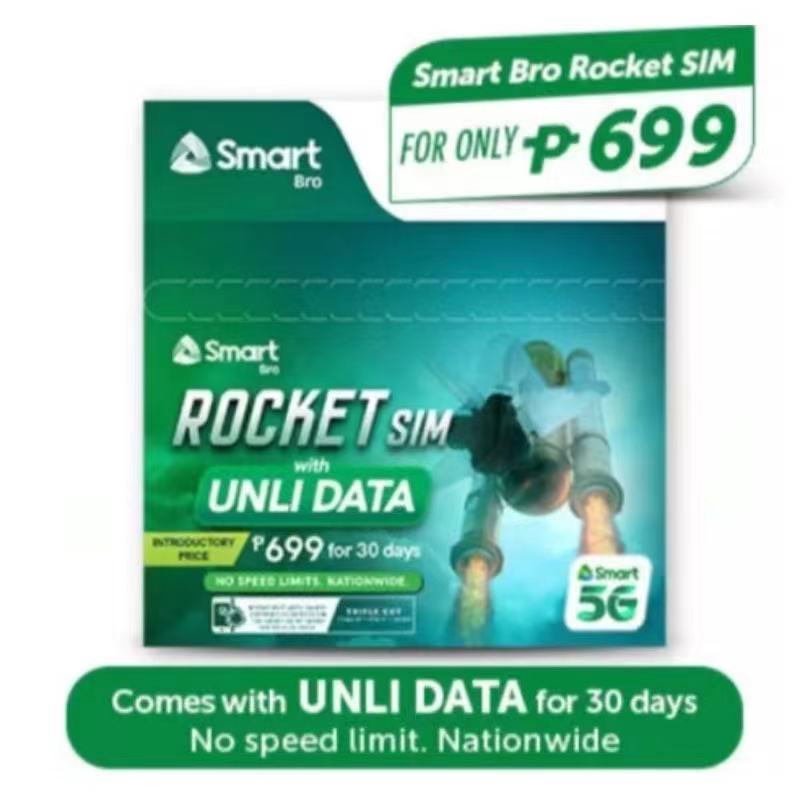 Smart Bro ROCKET SIM UNLIMITED DATA for 30 Days | Shopee Philippines