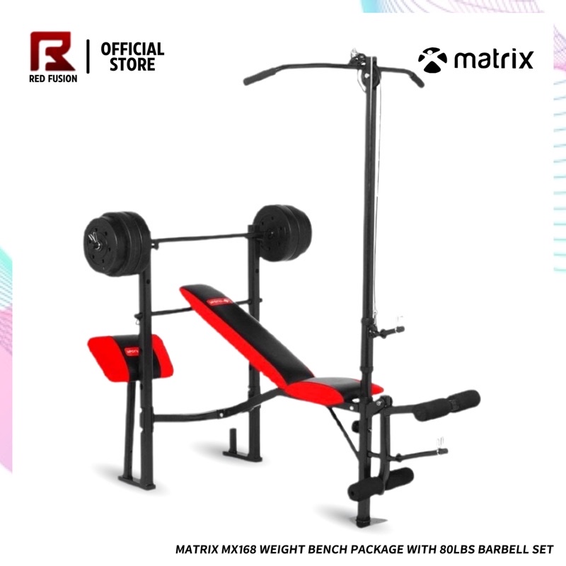 Matrix MX168 Bench Package w/ 80lbs Barbell Set | Shopee Philippines