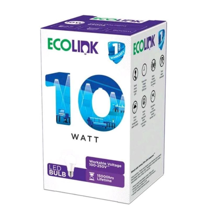 Ecolink led bulb 10 watt E27 cool day light | Shopee Philippines