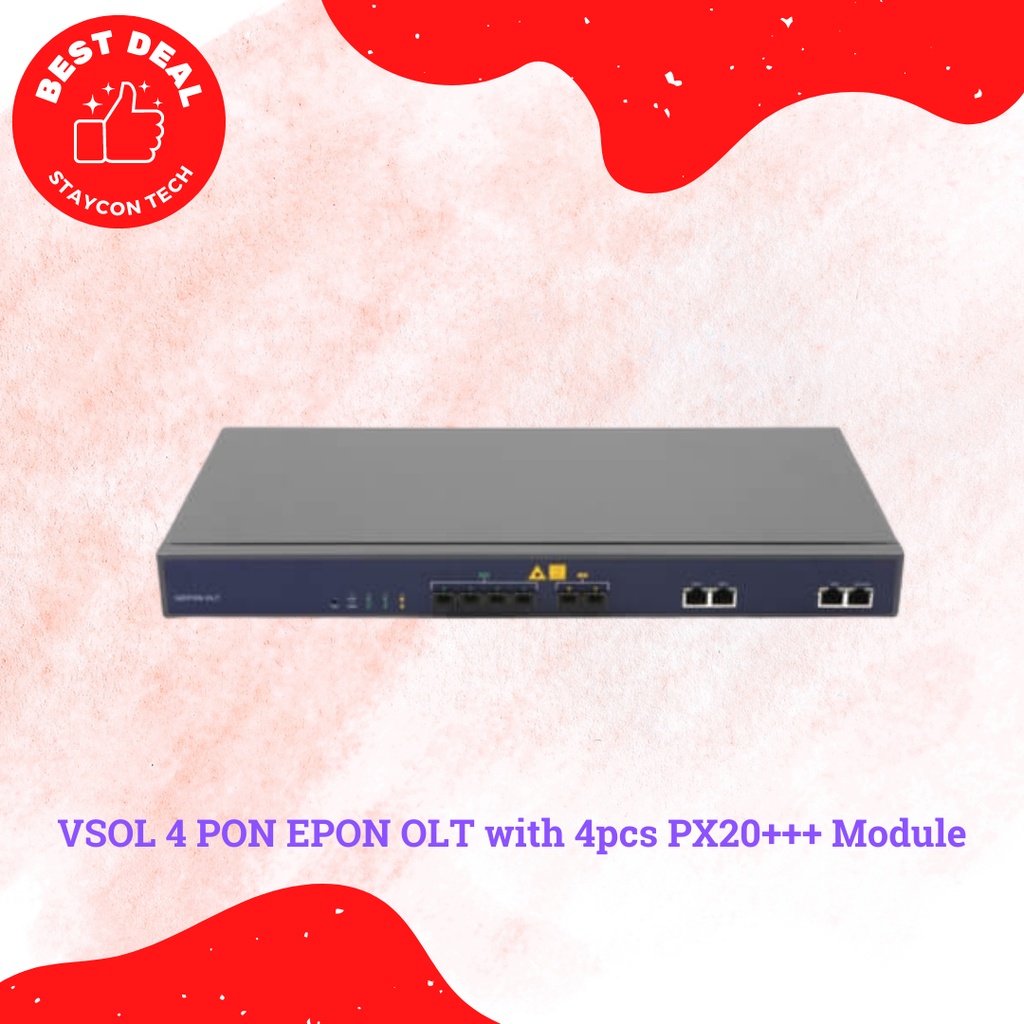 VSOL 4 PON EPON OLT WITH PX+++ SFP 9DBM*4 l 4*EPON | Shopee Philippines
