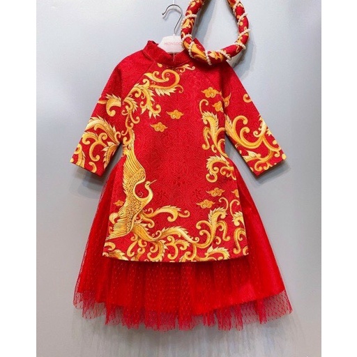 Innovative ao dai made of embroidered brocade and veil for ADGG girls ...
