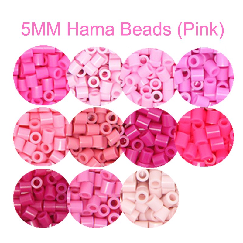 Pink color 5mm 1000PCS YantJouet Hama Beads for Kids Iron Fuse Beads ...