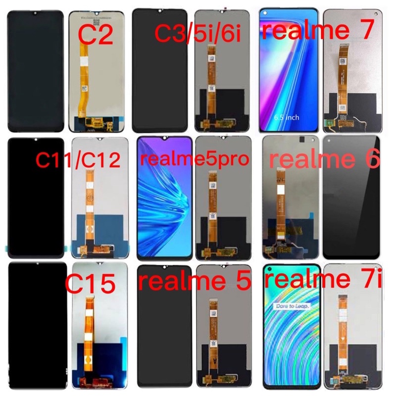 Realme Lcd For C2 C3 5i 6i Realme5 6 7 6pro C11 C12 C15 Lcd Shopee
