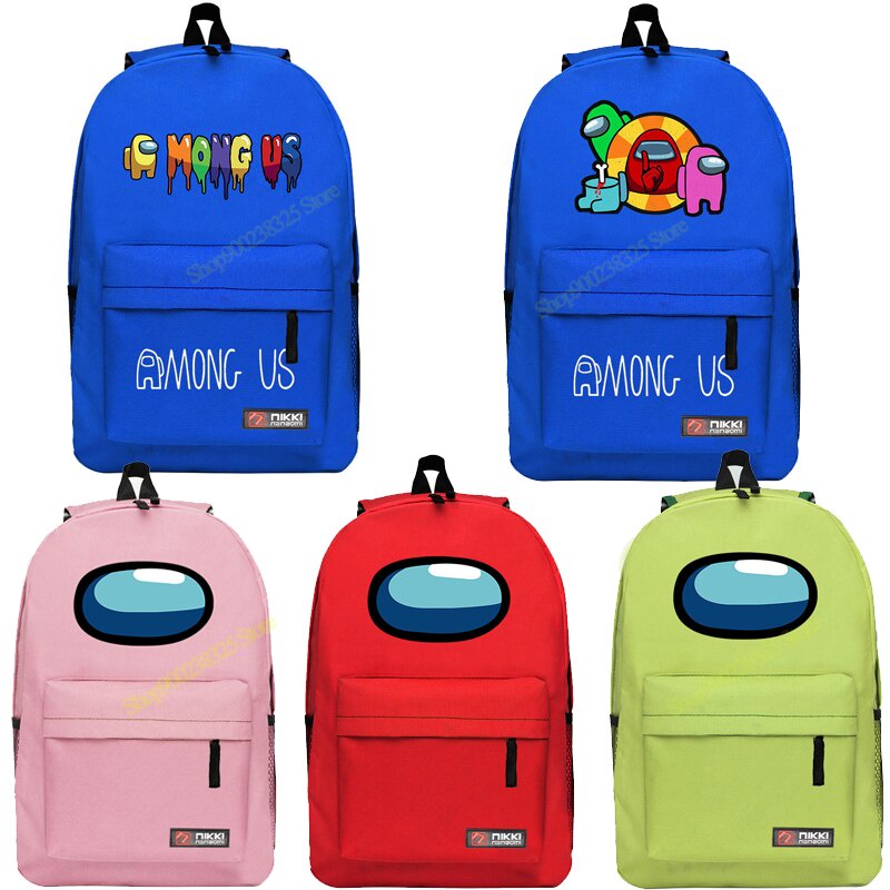 Among Us Children School Bags Double Zipper Orthopedic Backpack Kids ...