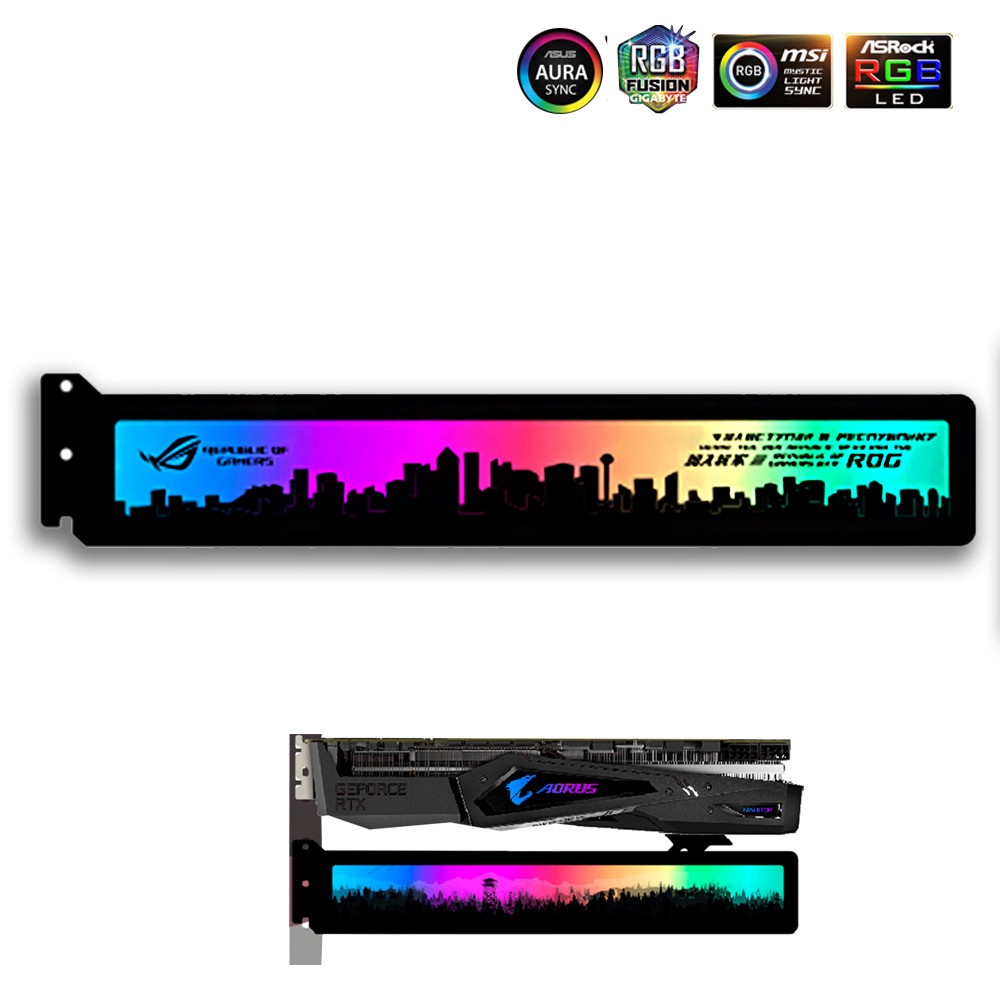 GPU Bracket 12V 4Pin 5V 3Pin Video Card Support AURA RGB Water Cooler ...