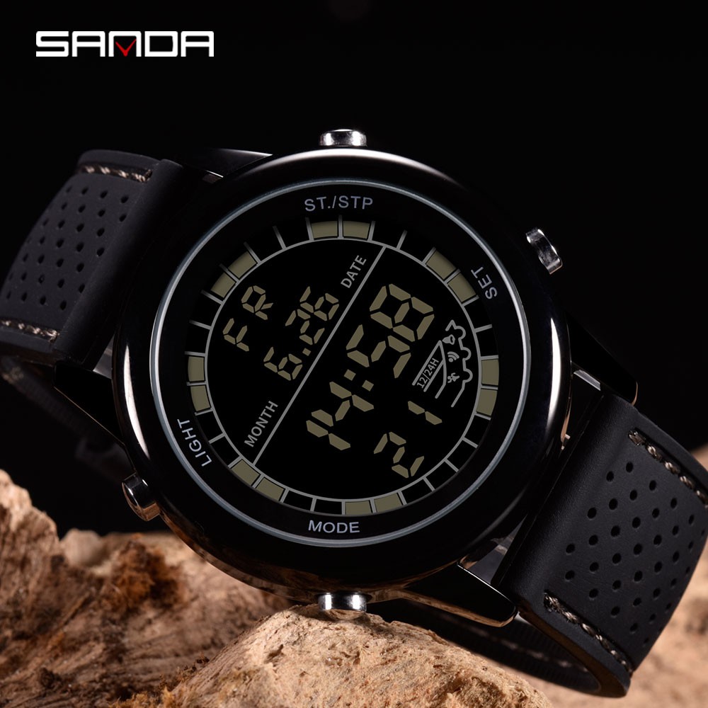 SANDA Stainless Steel Case Digital Men Watch | Shopee Philippines