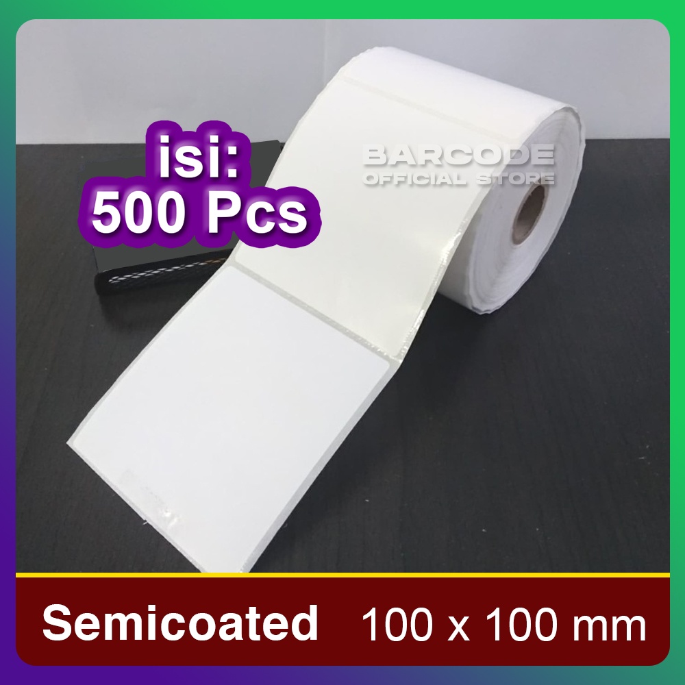 Barcode Label 100 x 100 mm 100x100mm 100x100 1 Line Semicoated Sticker ...