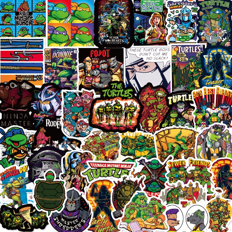 50 pcs Teenage Mutant Ninja Turtles Classic Cartoon Waterproof PVC ...