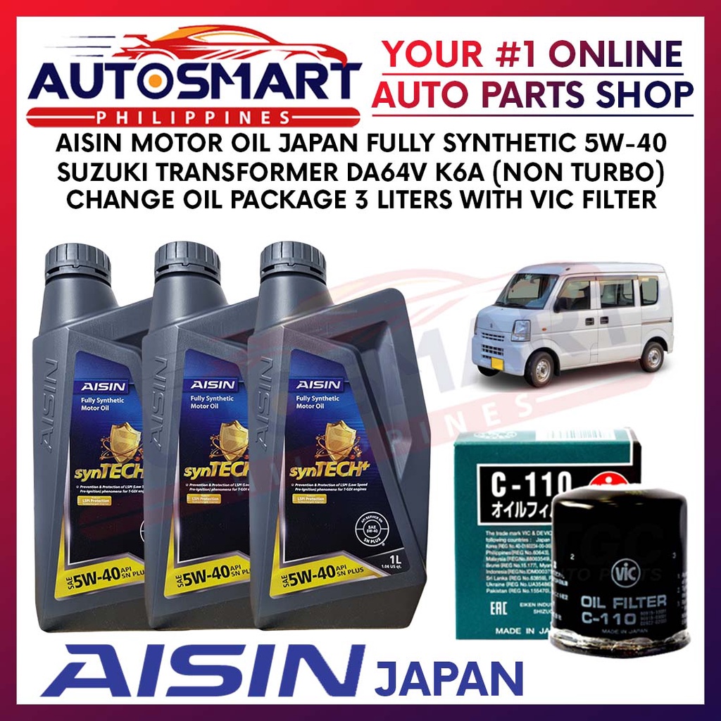 Aisin 5W-40 Suzuki Transformer DA64V K6A 3 Liters Fully Synthetic ...