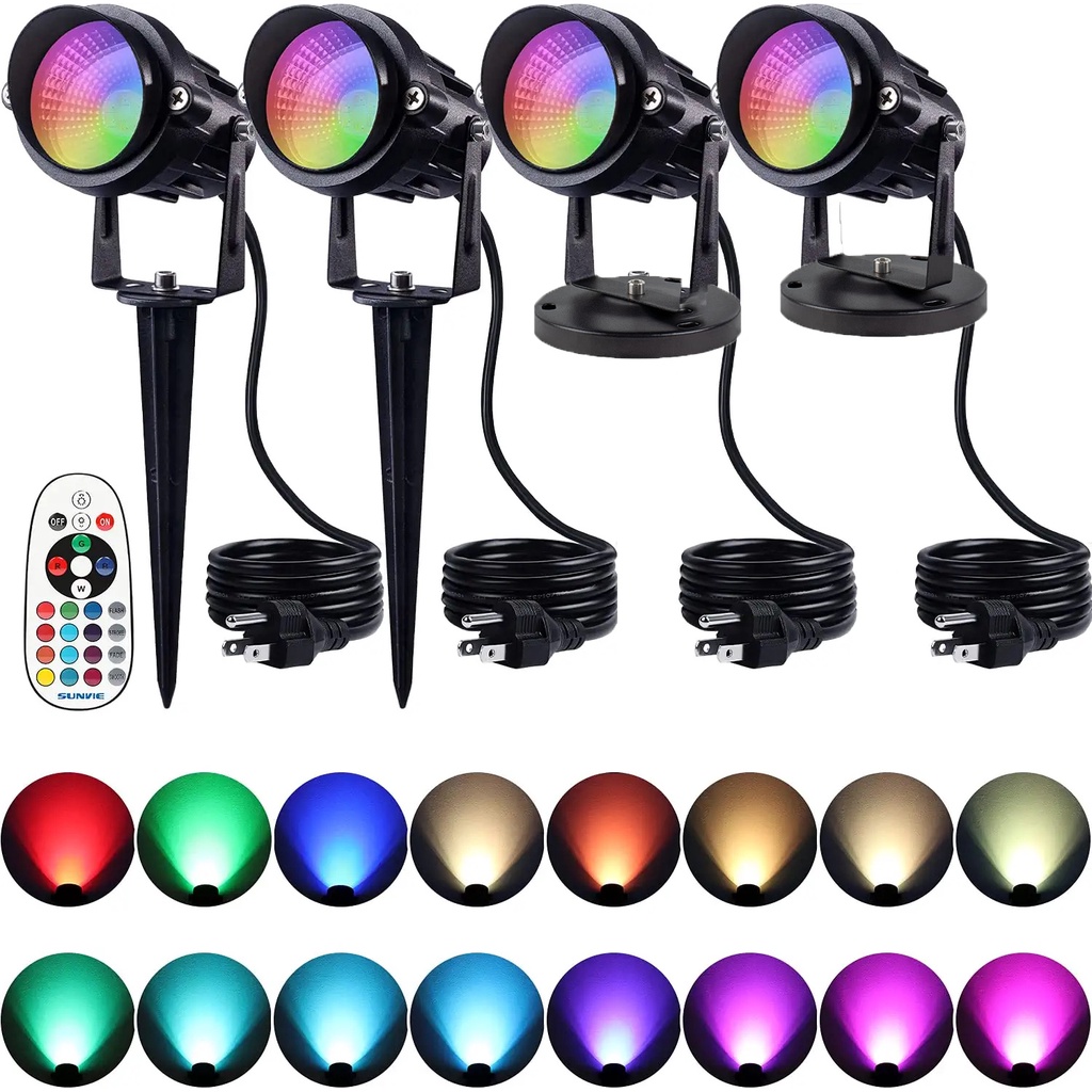 LED Spotlight Outdoor 220V LED Spot Lights Outdoor 10W RGB Color ...
