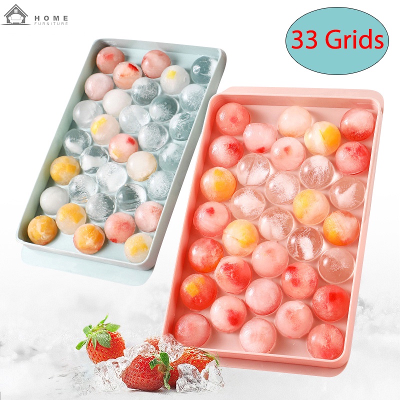 33 Grids Round Ice Cube Molder, Cube Maker Ball Mold Ice Mold Tray Ice ...