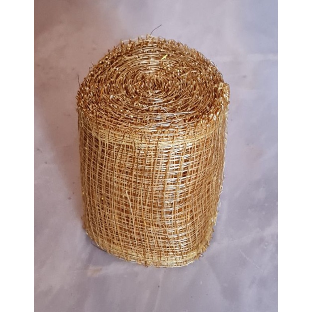 3" Metallic Sinamay Roll with Gold Trim per Roll (8Yards) | Shopee ...