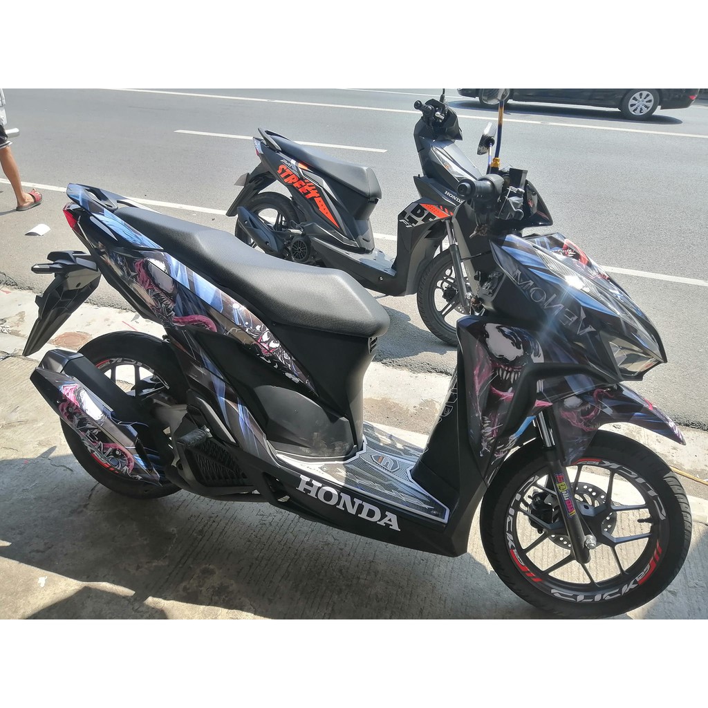 Decals, Sticker, Motorcycle Decals for Honda Click v2, Venom design ...