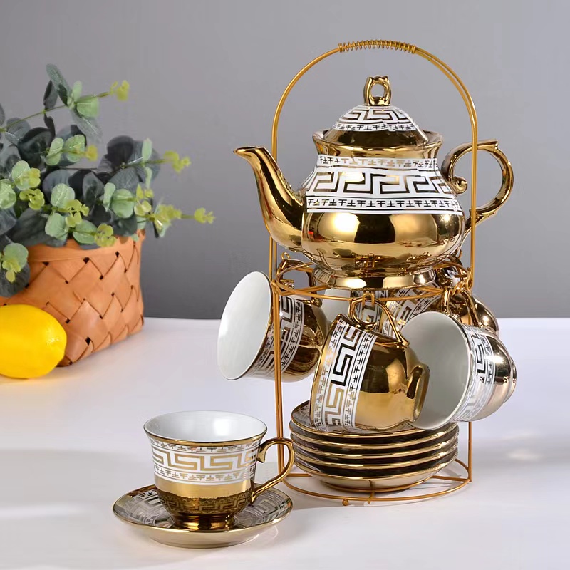 ALOHA 14 pcs Luxury Medieval European Fantasy Teacup and Teapot Set ...