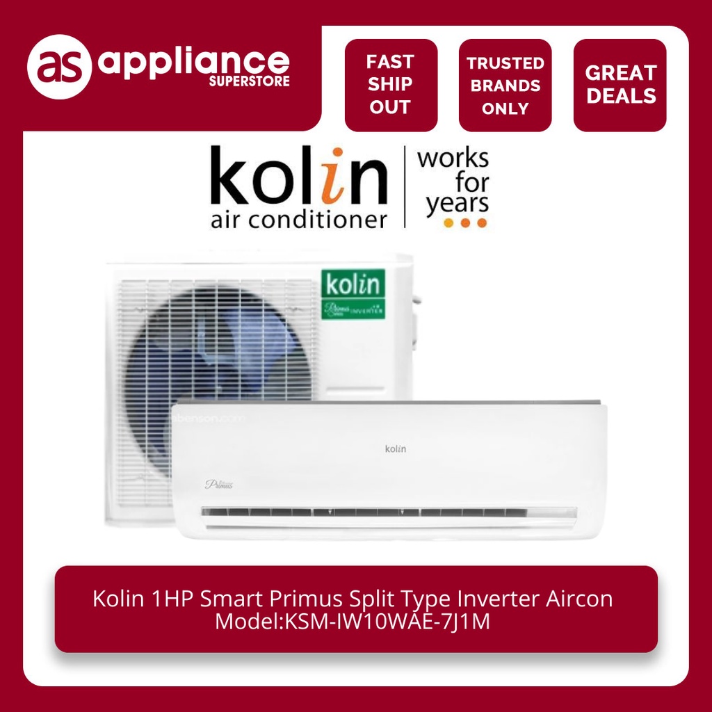 Kolin 1HP Smart Primus Split Type Inverter Aircon KSM-IW10WAE-7J1M | Shopee Philippines