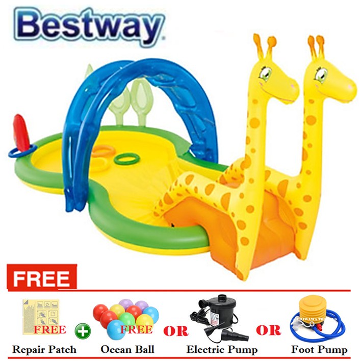53060 Inflatable Swimming Pool Kid Giraffe Playground Slide Water ...
