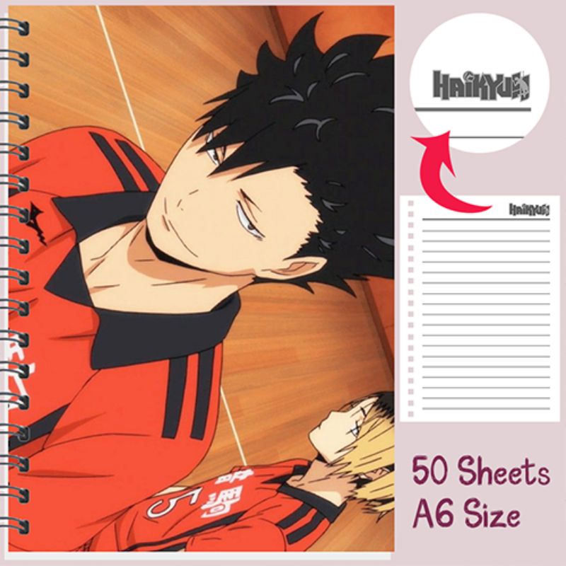 (Small Size) 49 Designs Matte A6 Size Haikyuu!! Anime Notebook Haikyuu ...