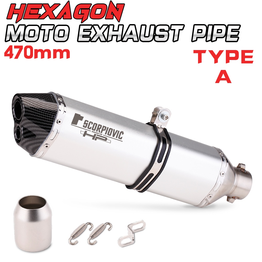 Akrapovic Universal Motorcycle Muffler Exhaust 35-51mm | Shopee Philippines