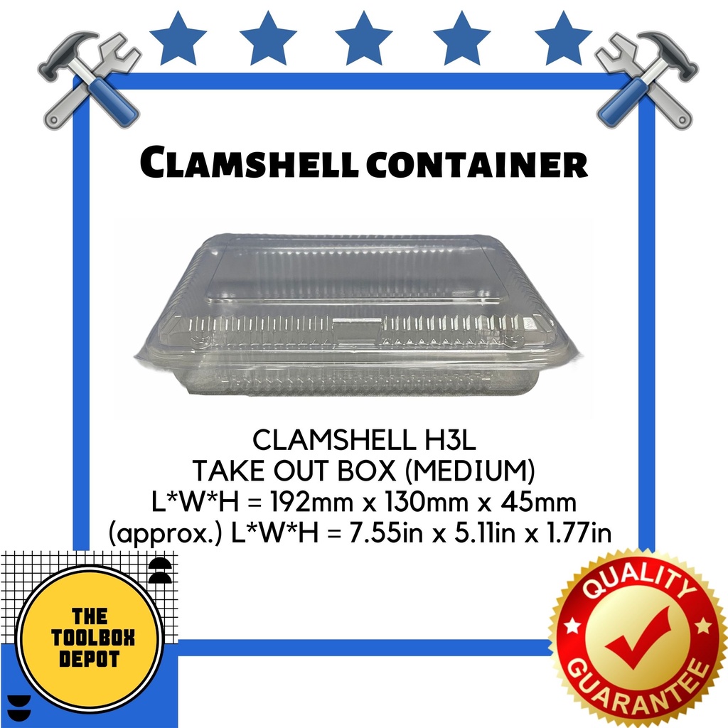 Clamshell Packaging Container OPS Plastic Material [ Take Out Box (M ...