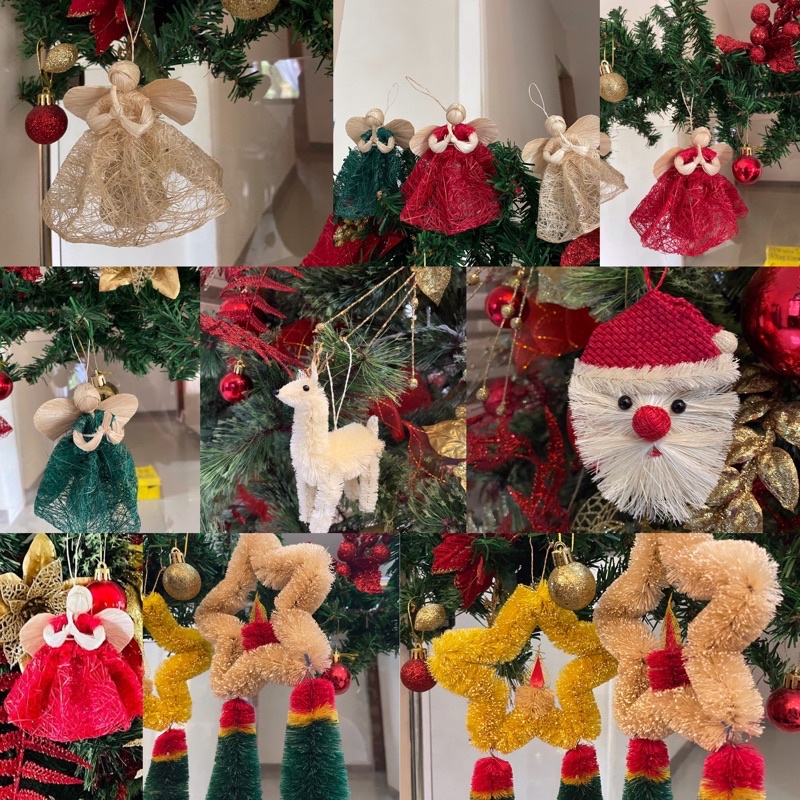 Native Christmas Ornaments made of Abacca | Angels/Reindeer/Santa/Parol ...