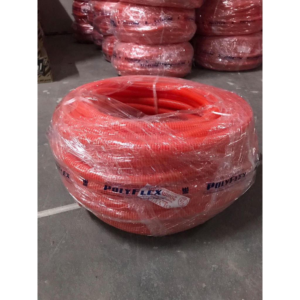 POLYFLEX PVC FLEXIBLE HOSE ORANGE 1" | 1/2" | 3/4" (20mm) x 100 METERS PER ROLL - FOR ELECTRICAL ...