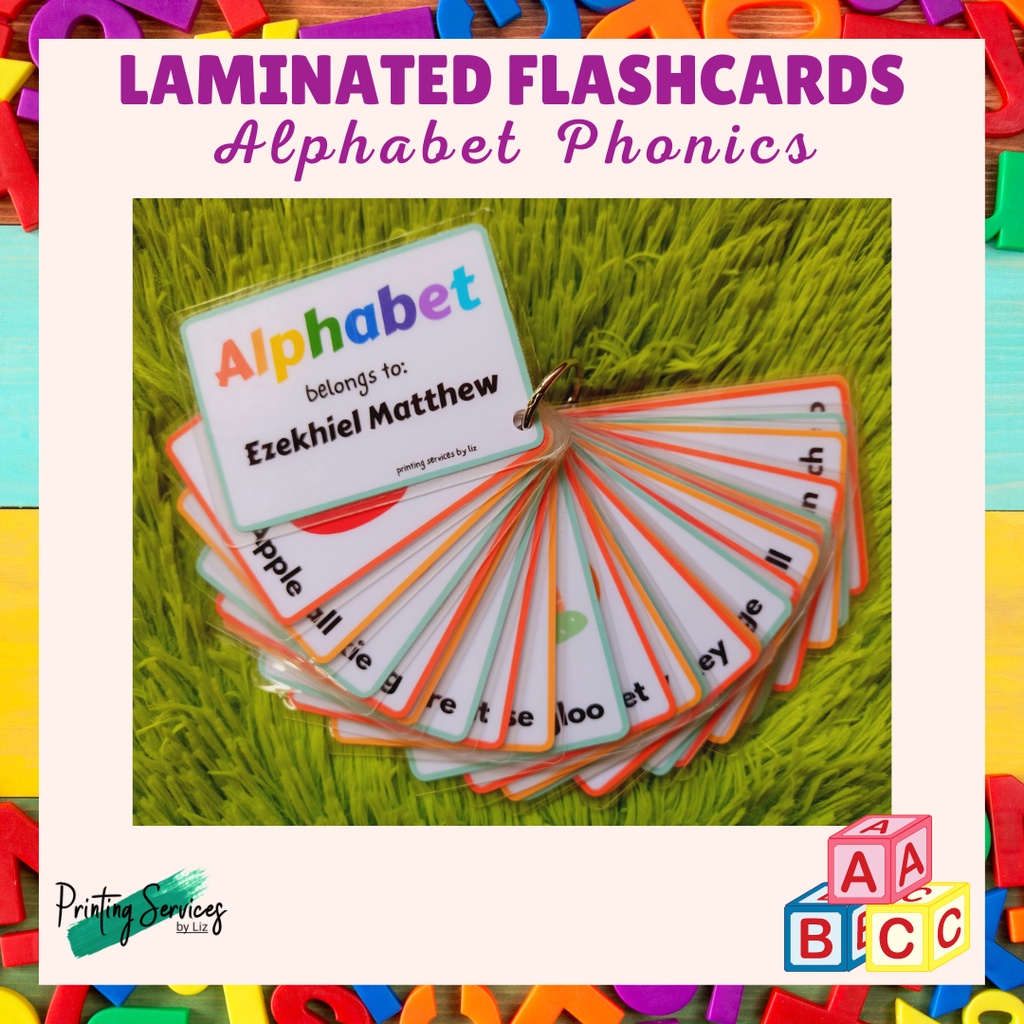 ALPHABET LAMINATED FLASHCARD LEARNING MATERIALS - 250 microns laminated ...