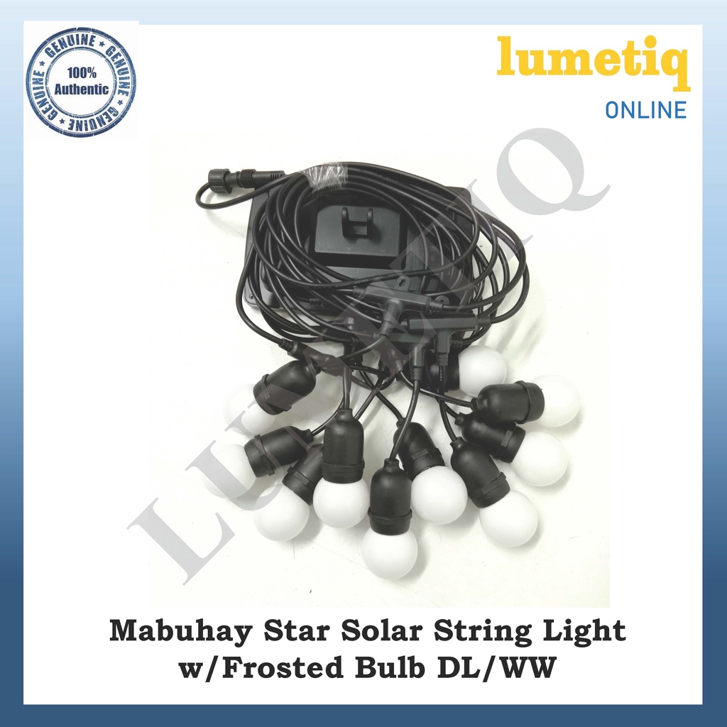 Mabuhay Star Solar String Light w/ Frosted Bulb DL/WW (Functional ...