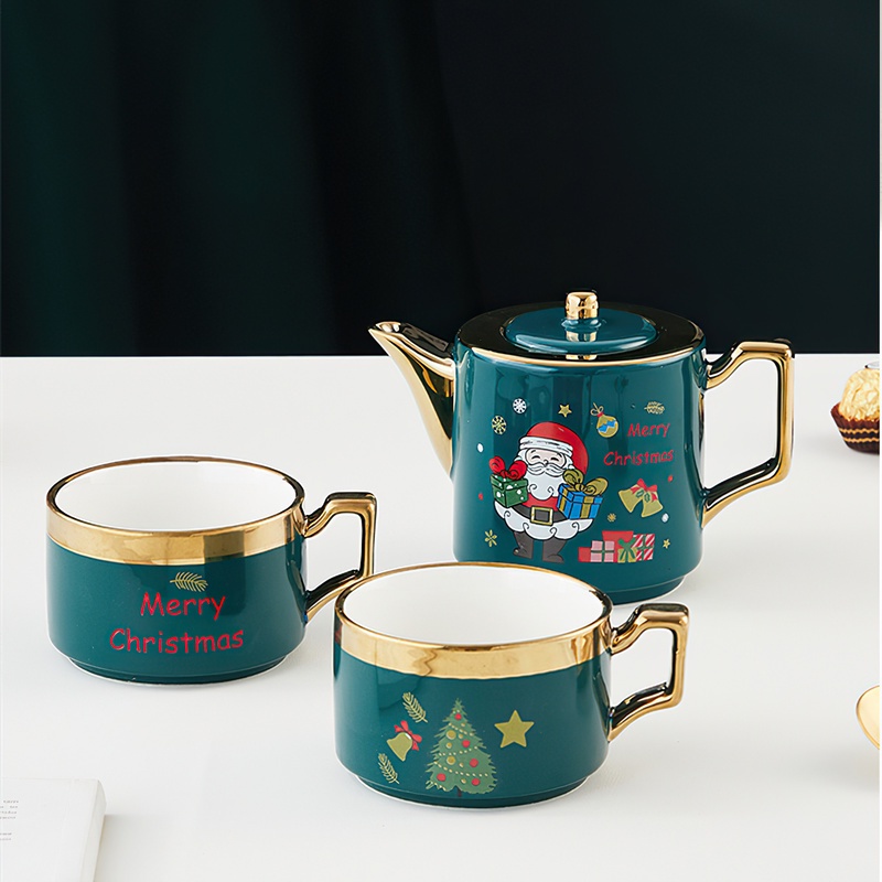 Ceramic Coffee Tea Set Western Christmas Party Porcelain Teaware Sets ...
