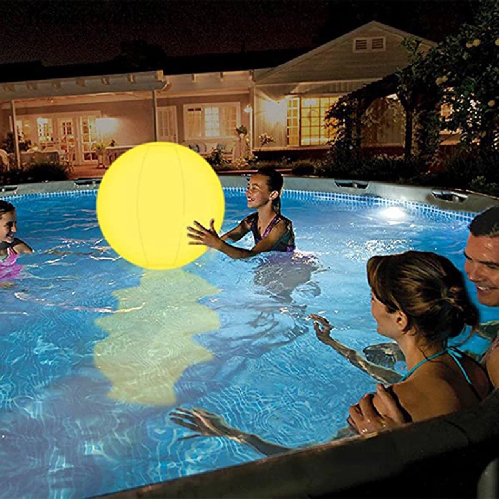 FBPH Glowing Beach Ball remote control LED light Swimming Pool Toy 13Colors Glow Ball . | Shopee ...