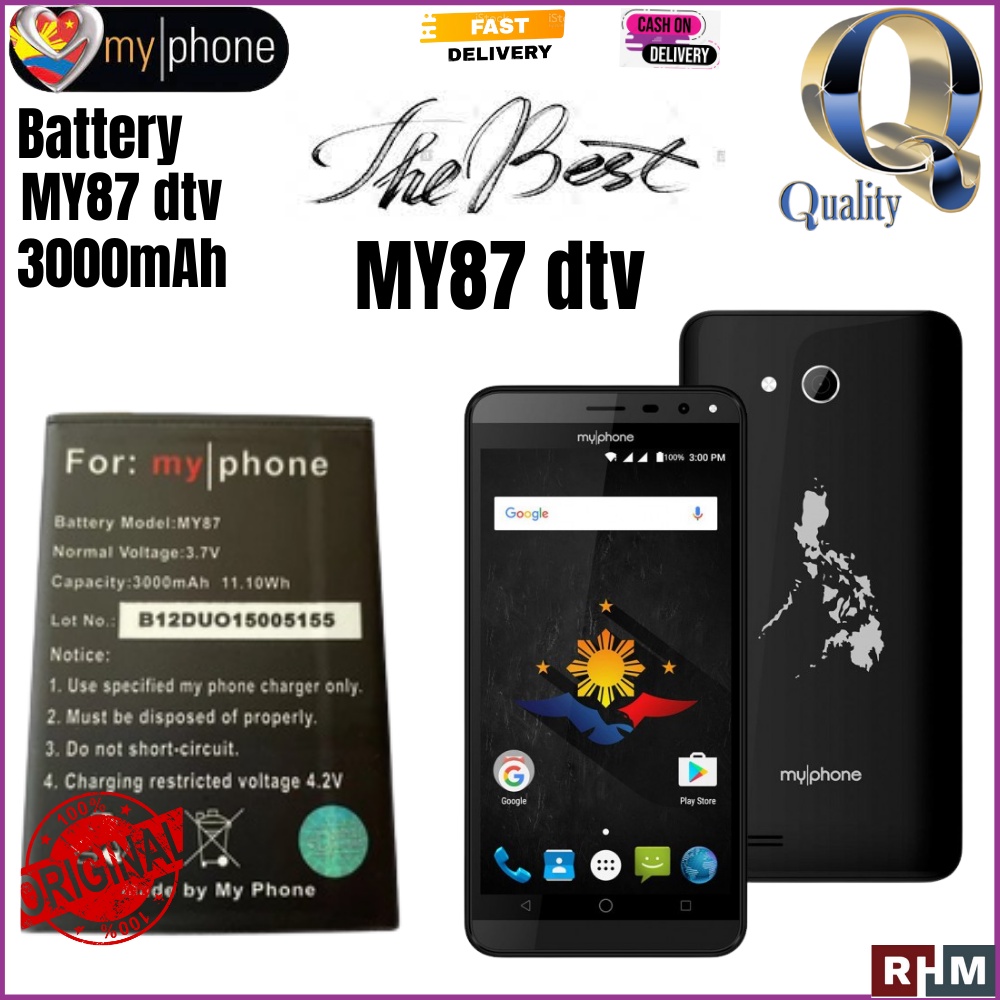 MyPhone My87 DTV Battery, 3000MAh Original High Quality Li-ion Battery ...