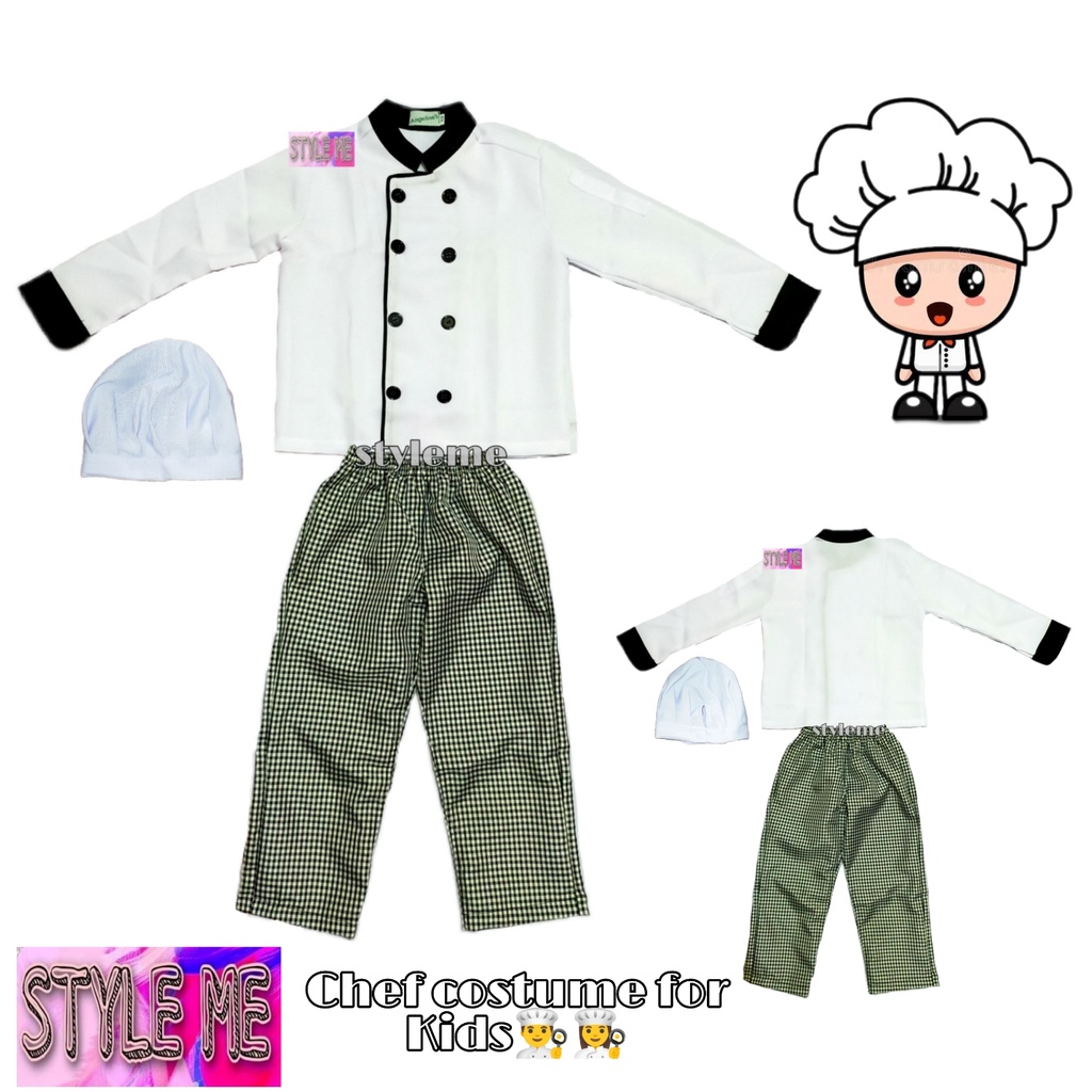 Chef Uniform Costume Cosplay Role play For Kids | Shopee Philippines
