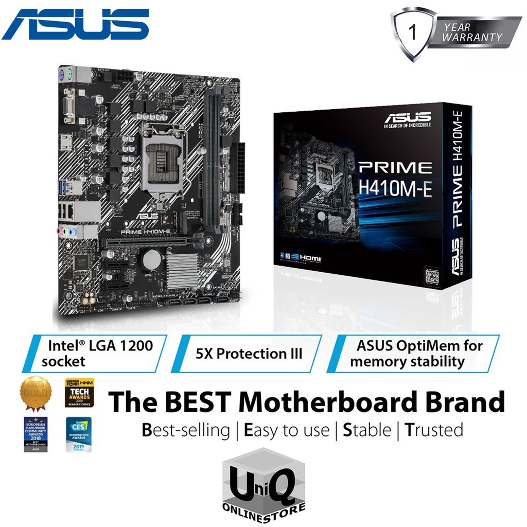 Asus PRIME H410M-E Intel® H410 Chipset (LGA 1200) micro-ATX motherboard ...