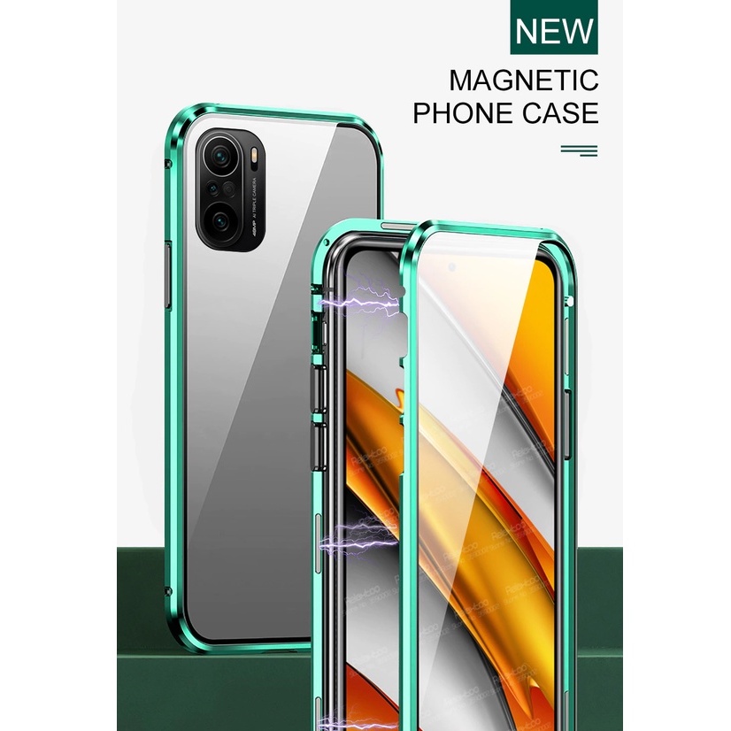 Xiaomi Poco F3 PocoF3 Double Side Glass Magnetic Case Metal Cover Front ...