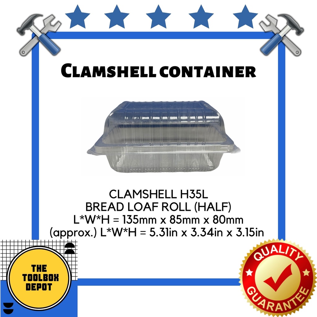Clamshell Packaging Container OPS Plastic Material [ Half Bread Loaf ...