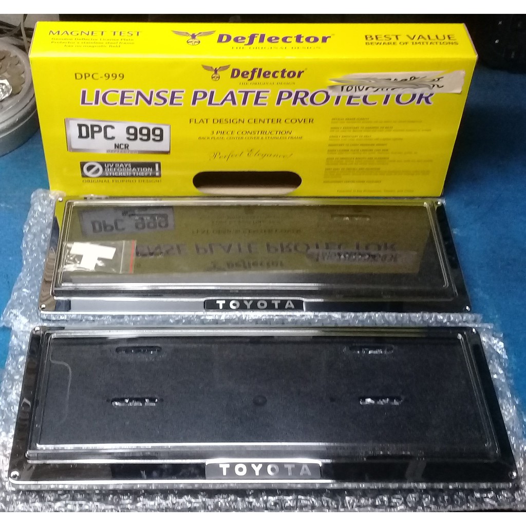 Toyota Deflector License Plate Chrome Cover Protector Pair | Shopee ...