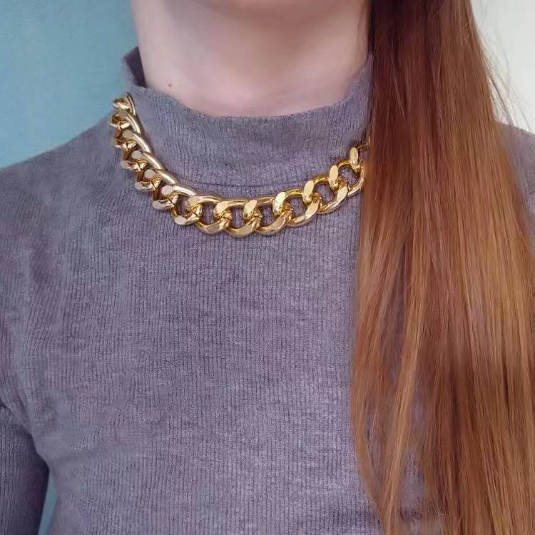 [Maii] NS317 Thick Gold Choker Chain Necklace Fashion Cool Chocker HIPHOP Hot NS | Shopee ...