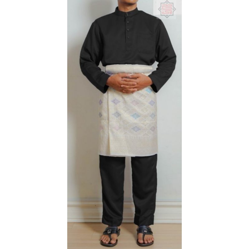 Baju Melayu Hitam Paloma Dewasa Slim Fit Zip Best Quality Pasti Segak ...