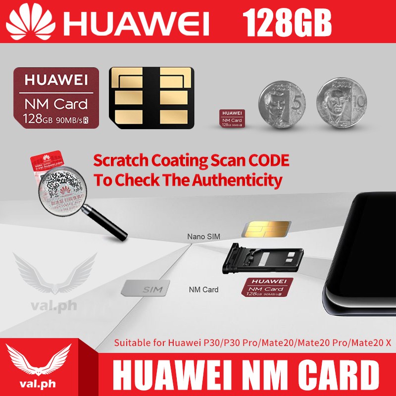 Original HUAWEI Nano Memory Card NM Card 128GB High Transfer Speeds 90M ...