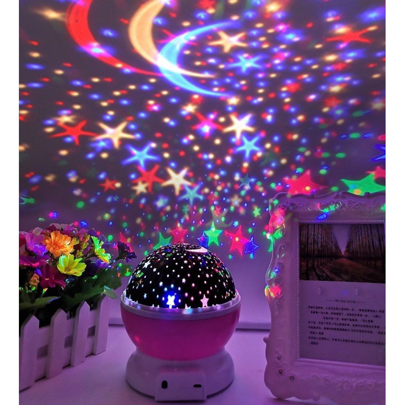 LED Rotating Projector Starry Sky Night Lamp Romantic Projection Light ...