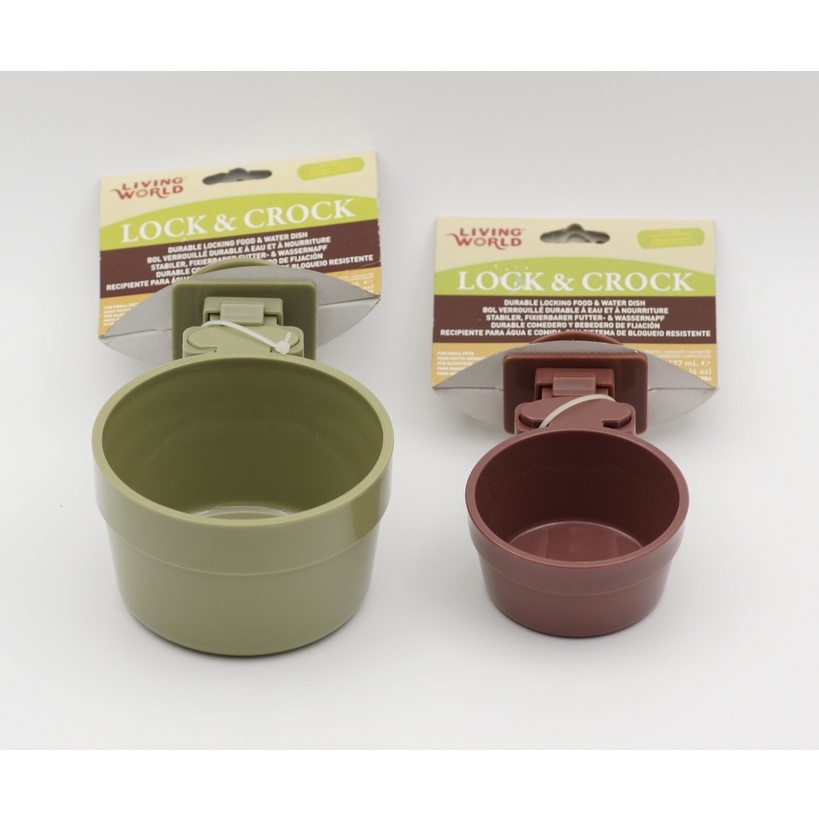 Living World Lock & Crock Dish / Small Animal Bowl Feeder - (6 oz / 20 ...