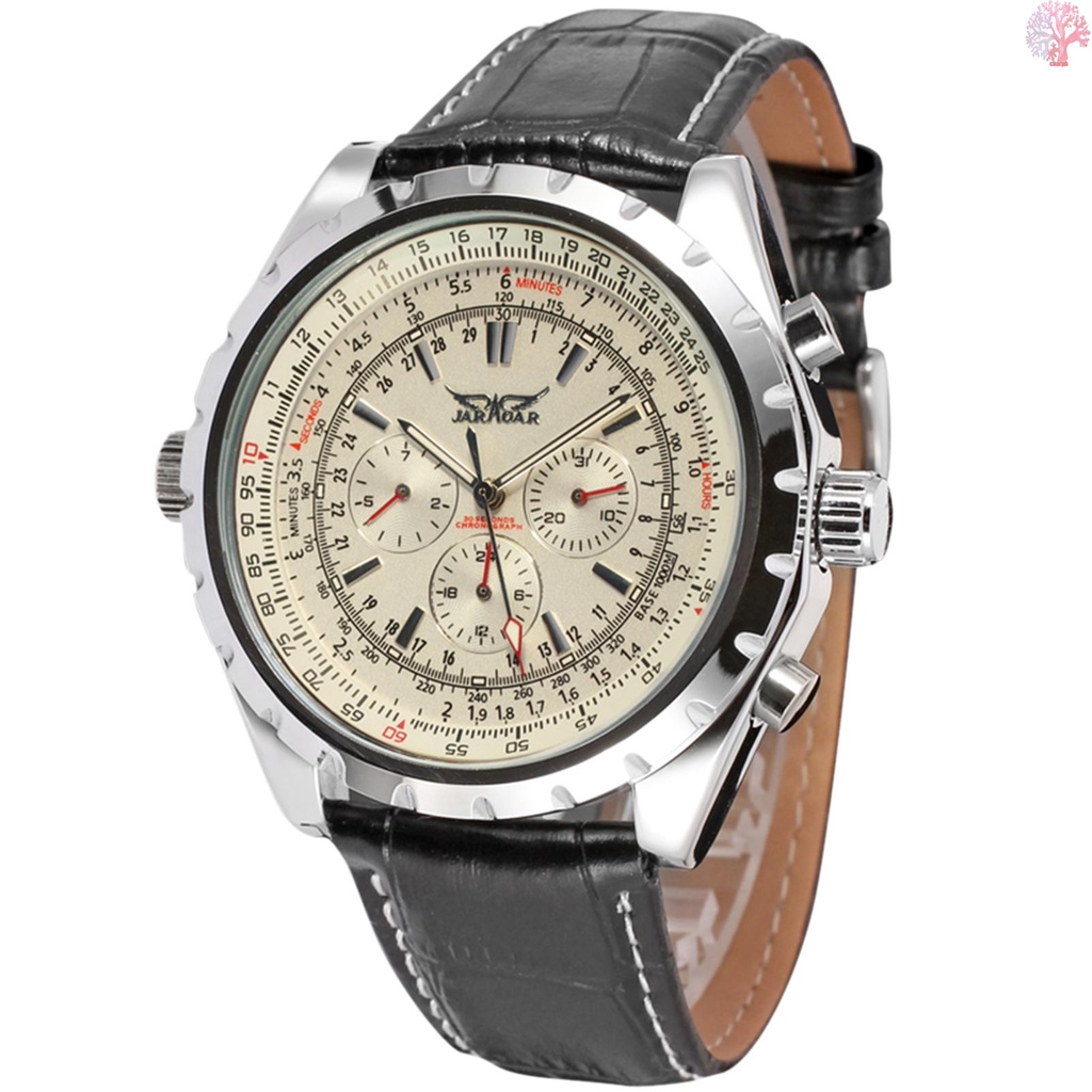 CMPH Men's Automatic Mechanical Watch with Leather Strap Fashion ...