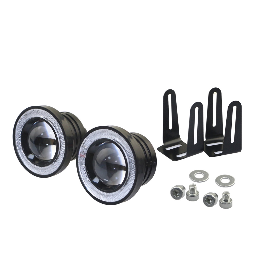 NGOUCIG 1 Piece Super Bright Colorful Angel Eyes LED Fog Light COB Car ...