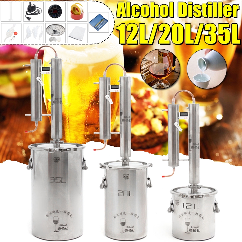 Efficient 12/20/35L DIY Alcohol Ethanol Distiller Home Brew Still ...