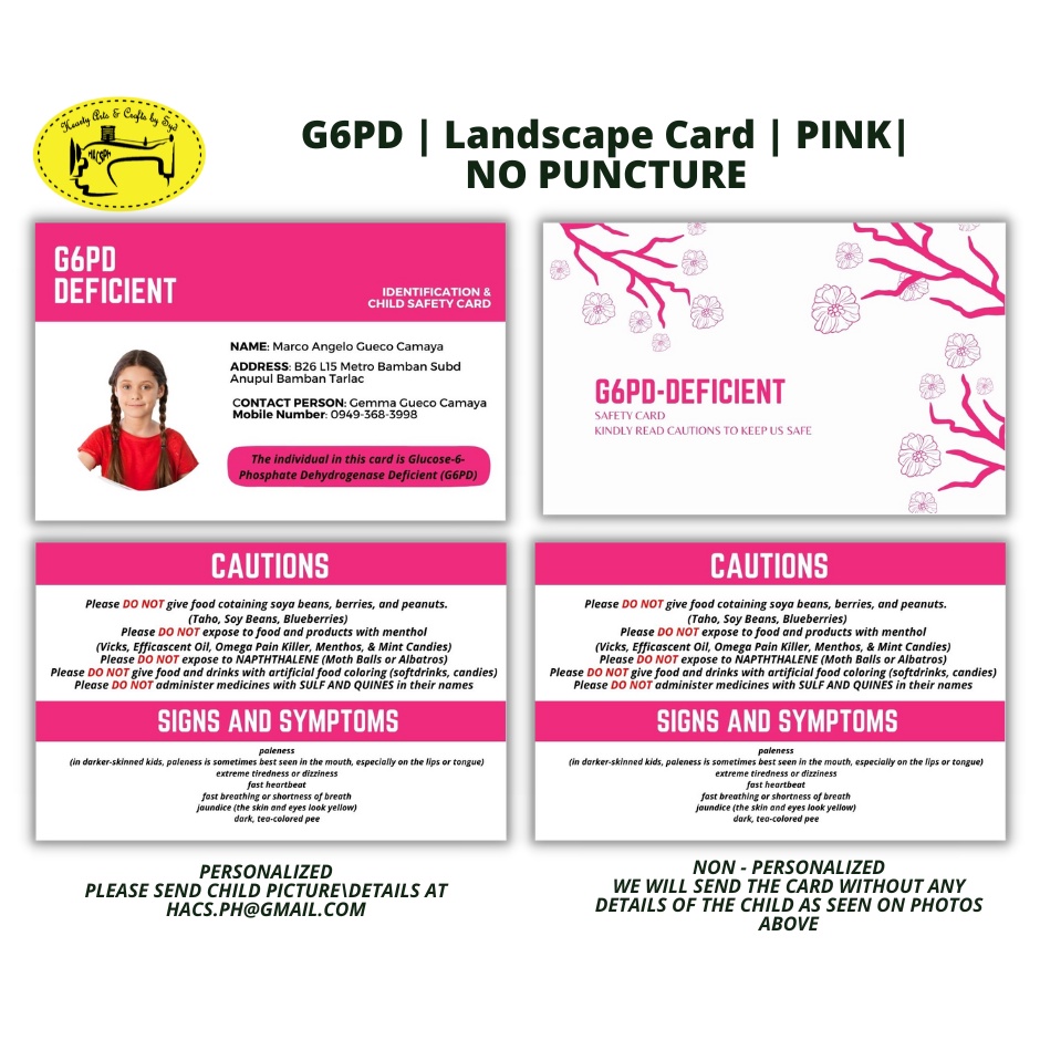 Safety & ICE ID Cards for Children or People w/Special Needs Autism ...
