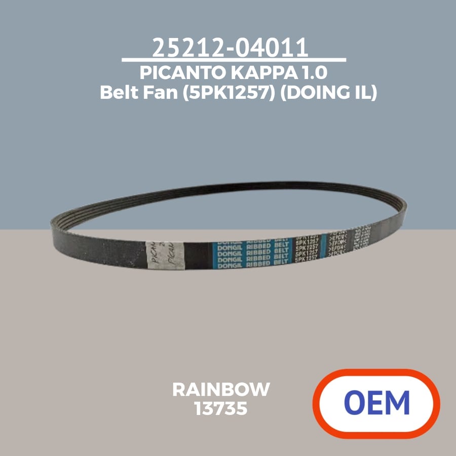 Belt Timing (5PK1257) (DOING IL) for KIA Picanto Kappa 1.0 [OEM] Part ...
