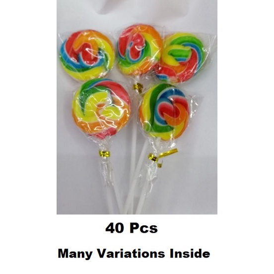 40 Pcs Mix Fruit 14cm Windmill/Clown/ Star/ Spinny Twisted/Strawberry /Heart Colorful Lollipop ...